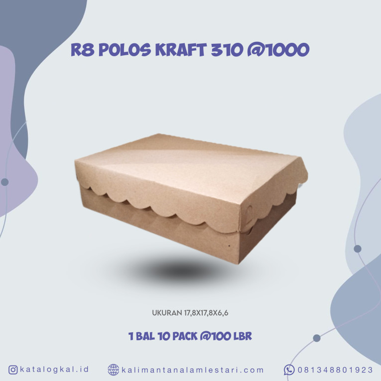 [T.O] - Kotak R8 Polos Kraft 310 @1000